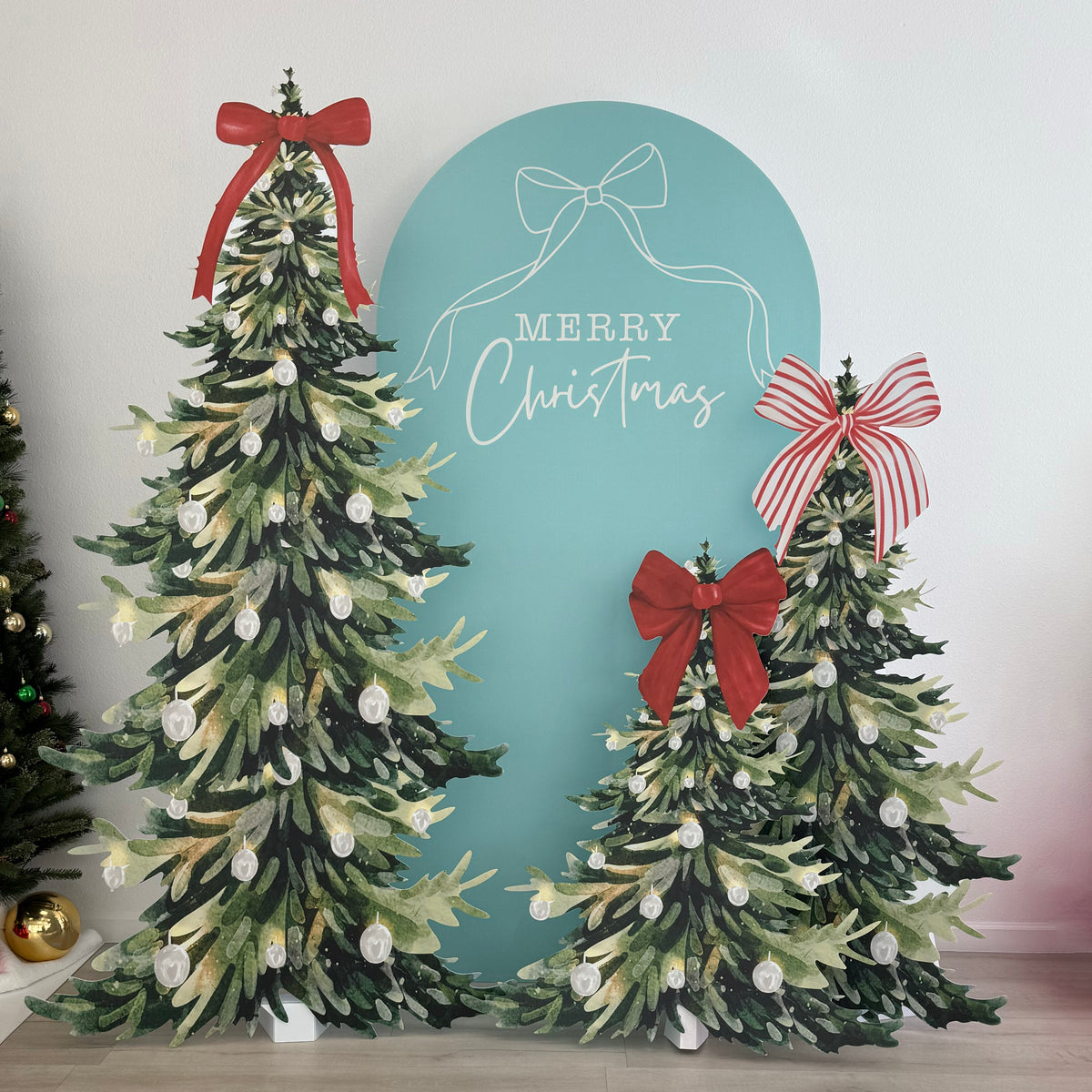 Red and White Coquette Christmas Trees, Coroplast Cut Outs, set of 3 ...
