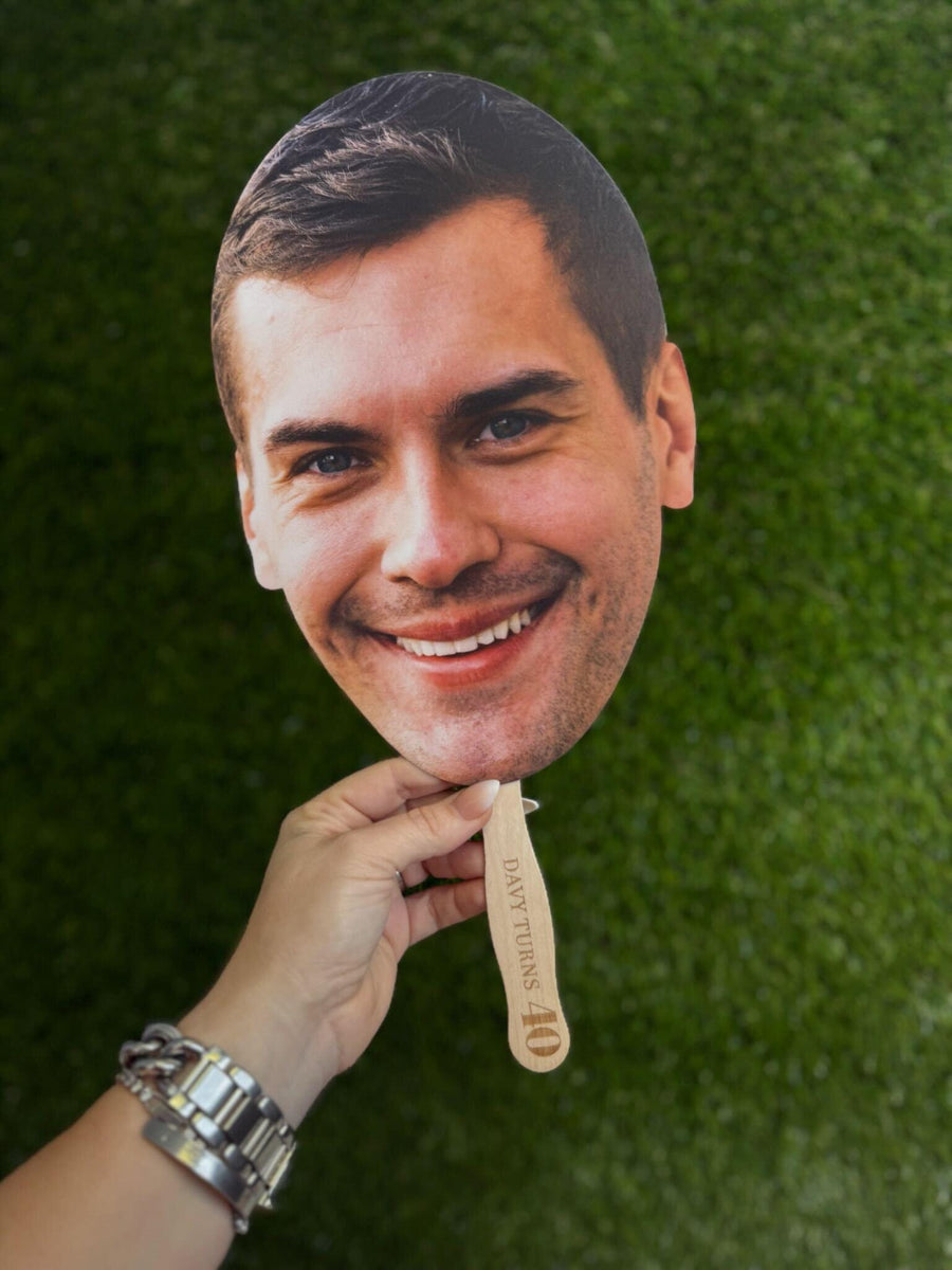 Engraved Fan Sticks with Big Head Cutouts, Large Head Cutouts, Big Fac ...