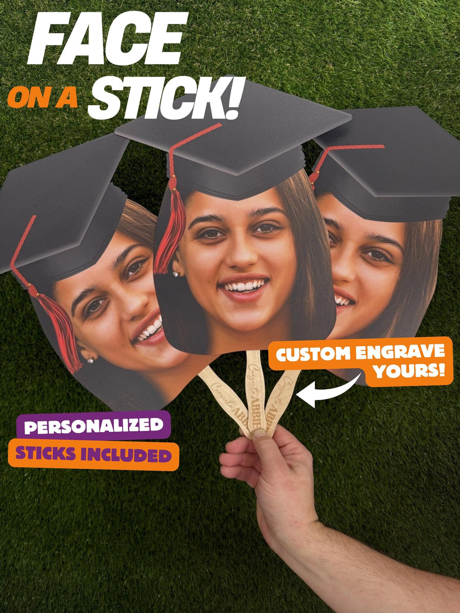 Large Face Cutouts with Personalized Fan Sticks, Big Head Cutouts, Big ...