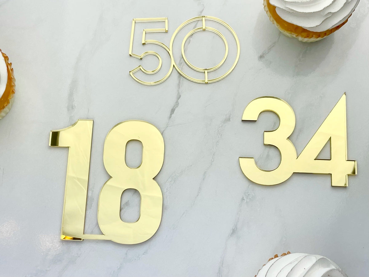 Single Number - Custom Cake Topper, Birthday, Baby Shower, Celebration ...