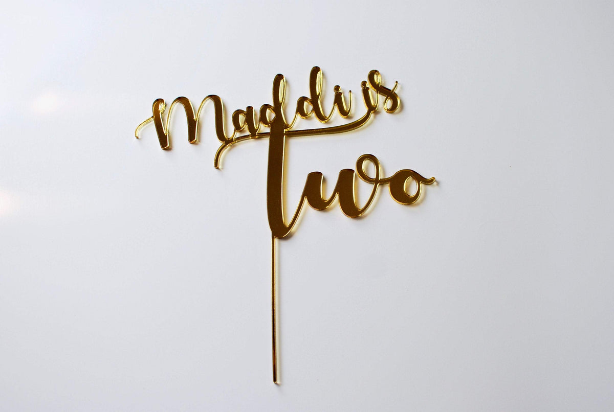 Personalized Name Birthday Cake Topper, 2nd Birthday Party Decor, Two ...